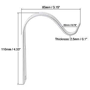 MECCANIXITY Iron Wall Hooks Hanging Bracket 4 Inch Indoor Outdoor for Hanging Lanterns Plants and Lights (White, Pack of 2)