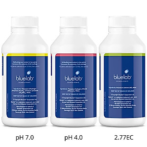 BlueLab 2.77EC Conductivity Solution, PH 7.0, and PH 4.0 Calibration Solution Set 250 Milliliters