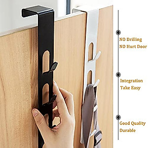 JAMEND CLXP 2 Pack White Coat Hooks, 4 Layers Metal Hats Hanger, Strong Vertical White Coat Hook, Over Door Rack for Hanging Bags Jams Scarf Keys and More.