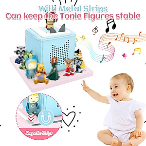 Taladad for Tonie Shelf, Tonies Storage for Toniebox Tonie Figures Creative Tonies Magnetic Shelf for,Tonie Box Player 10-30 Characters (Pink)