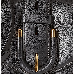 Fossil Women's Harwell Leather Small Flap Crossbody Purse Handbag, Black (Model: ZB1853001)