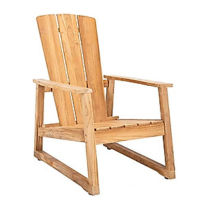 SAFAVIEH Couture Patio San Juan Natural Brazilian Teak Wood Outdoor Adirondack Chair