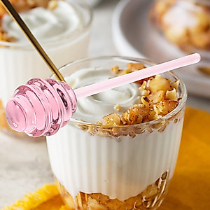 SHERCHPRY Glass Pot Honey Stirring Stick Glass Honey Dipper Honey Stir Stick Honey Server Spoon Jam Dipper Syrup Stirrer Honey Dispenser Honey Pot