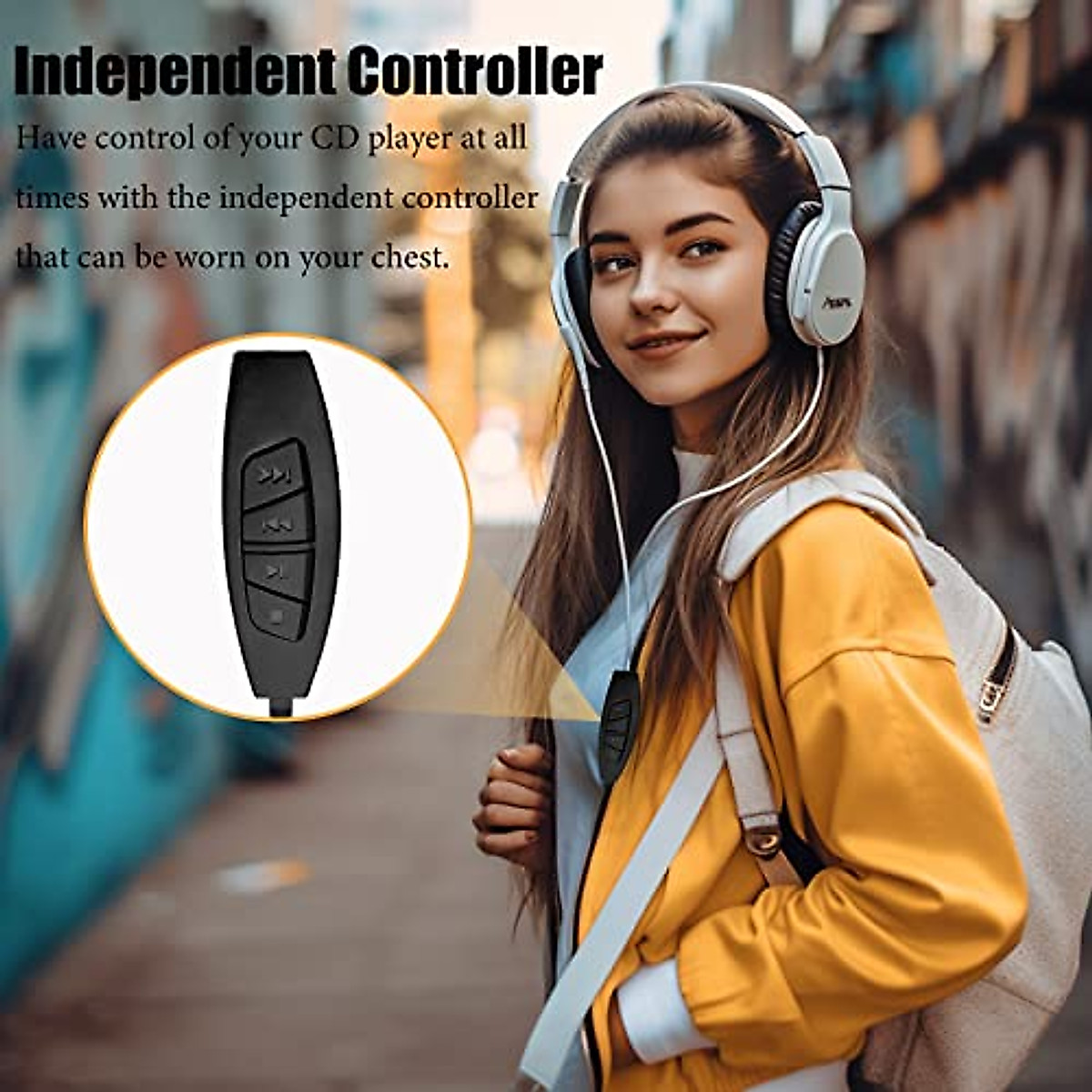 CD Player Portable Rechargeable Portable CD Player for Car and Travel Walkman CD Player with Headphone and Anti-Skip/Shockproof Personal CD Player Discman Kpop Music Compact CD Players with AUX Cable