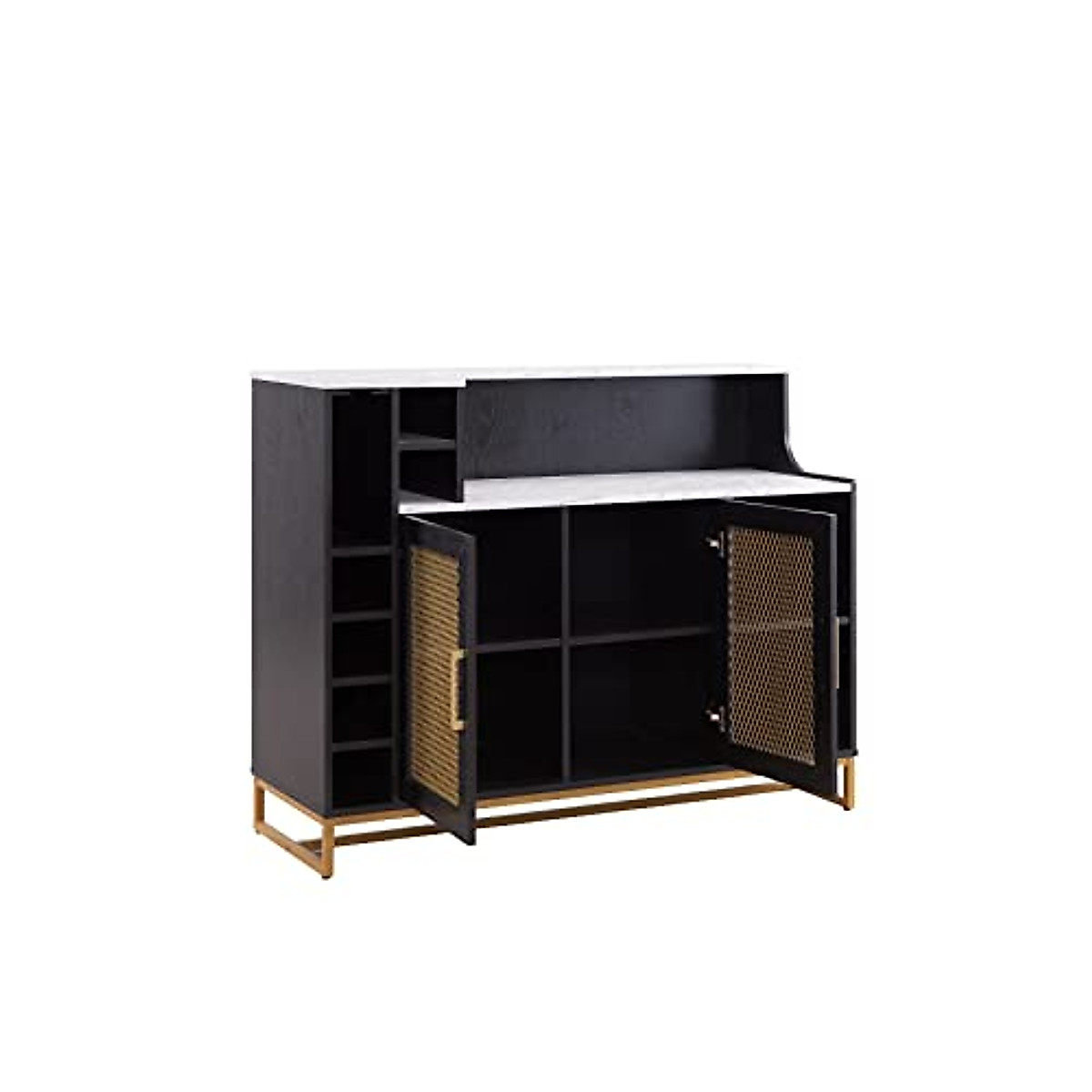 Home Source Black Accent Bar Cabinet with Mesh Door