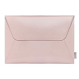 Comfyable Leather Tablet Sleeve Compatible for iPad Pro 12.9 inch M2 2022 M1 2021 3rd 4th 5th 6th Gen & Smart/Magic Keyboard with Pencil Holder - PVC Leather Envelope Sleeve Tablet Case for iPad, Pink