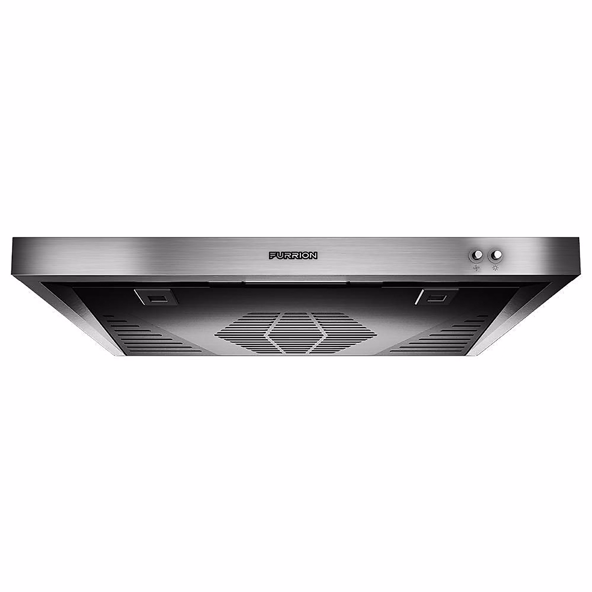 Furrion 12V RV Under-Cabinet Ductless Range Hood with Replaceable Charcoal Filter, LED Light, Exhaust Fan, VibrationSmart Technology & CSA Certification (Stainless Steel) - FHO23SACRV-SS-FMB