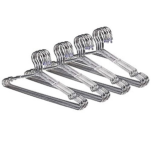 METLUCK 40 Pack Clothes Hangers Stainless Steel Strong Wire Metal Hangers -17.71 Inch, Silver