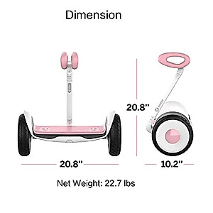 Segway Ninebot S Kids, Smart Self-Balancing Electric Scooter, 800 Watts Power, Max 8 Miles Range & 8.7MPH, Hoverboard with LED Light, Compatible with Mecha kit, UL-2272 Certified