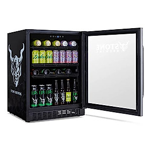 NewAir Stone Brewing 180 Can FlipShelf Beverage and Beer Refrigerator, 24” Built-In or Freestanding Wine Cooler with Reversible Shelves, Perfect for Bar, Gamer Room, or Office