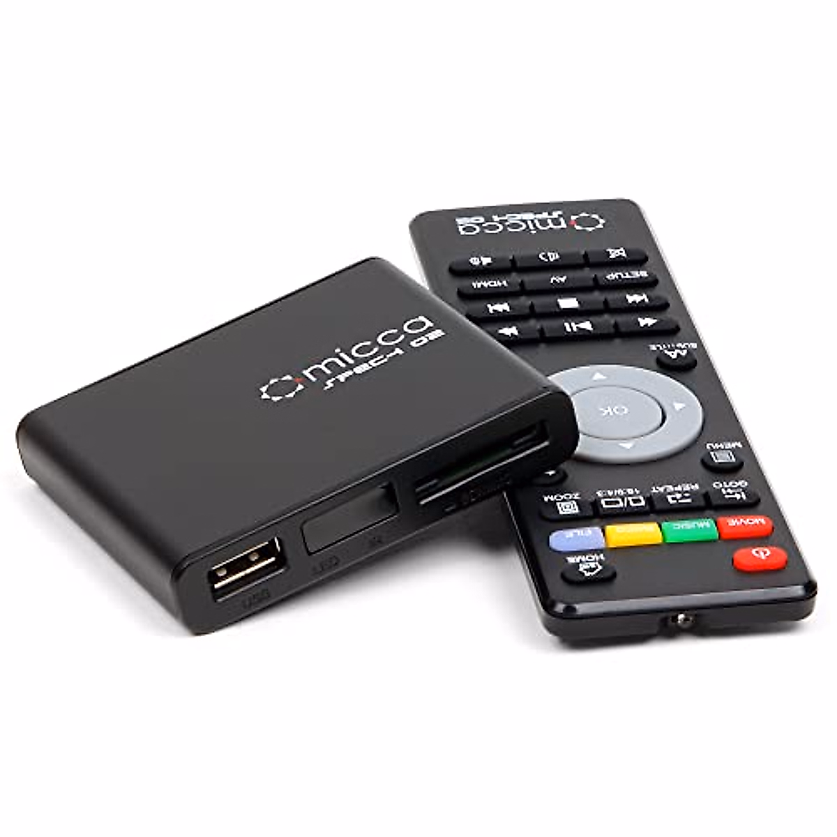 Micca Speck G2 1080p Full-HD Digital Media Player for USB Drives and SD/SDHC Cards, Digital Signage, H.264/AVC MP4 MKV Videos MP3 Music JPG Photos, HDMI and AV Output, Auto Play and Resume