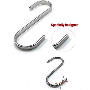 Lemonfilter 10 Pack S Shaped Hooks Stainless Steel S Hanging Hooks Heavy-Duty Hangers for Kitchen Bedroom and Office