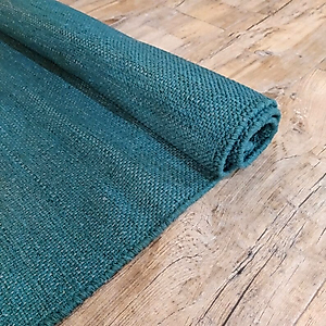 Jaipur art & Rugs Organic Cotton Yoga Mat - Eco-Friendly Hand-Woven Rug - Non Slip & Thick (24”x72”x5mm) for Everyday Fitness at Home - Comfortable Extra-Long (Dark Green)