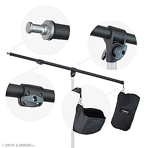 LINCO Lincostore 2.5ft to 5ft Adjustable Overhead Light Boom Arm with Universal Tripod Clamp & Counter-Weight Bag 4255K