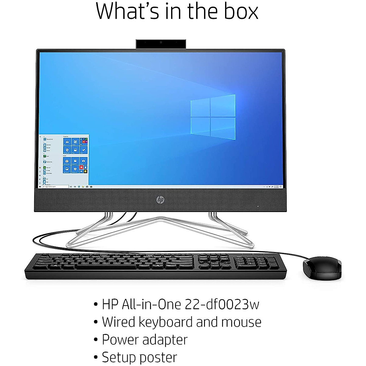 HP 2023 22-inch FHD IPS Touchscreen All-in-One Desktop PC 2-Core AMD Ryzen 3 3250U Processor 8GB DDR4 RAM NVMe M.2 256GB SSD 1TB HDD DVD WiFi AC BT Webcam Speaker Windows 10 Black w/RE USB Drive
