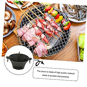 Yardwe 2 Pcs Grill Camping Barbecue Stove Compact Barbecue Tool Japanese Charcoal Korean Bbq Indoor Stove Mini Hibachi Iron Charcoal Fire Stove Round Iron Stove Heavy Combustion Furnace