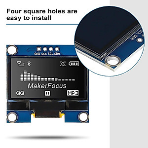 MakerFocus 2pcs OLED Display Module I2C 128x64 1.3 Inch Display Module SSD1106 White with Pins Compatible with Arduino/Raspberry Pi/ESP32