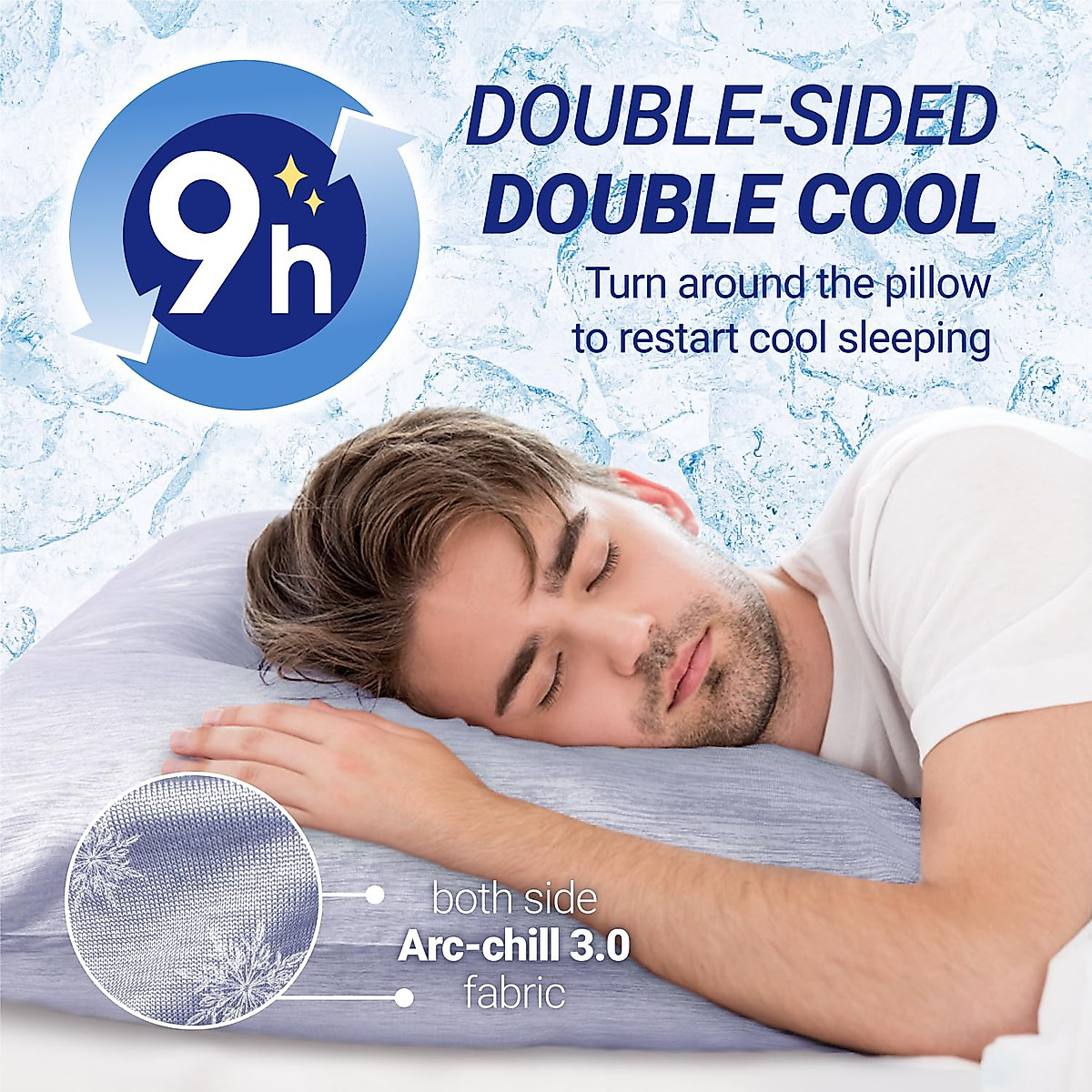 Fittia Body Cooling Pillow Cases for Hot Sleepers, 20x54 Inches, Breathable Body Cooling Pillow Covers with Hidden Zipper, Both Sides Q-Max>0.45, Ideal for Night Sweats, Blue