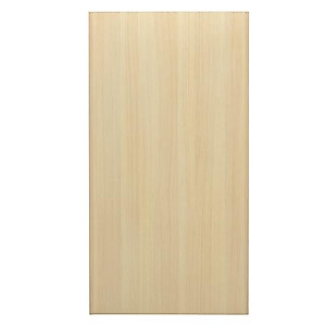 Flash Furniture Dell Trash Can Enclosure with Tray Shelf and 8" Drop Hole, Commercial Grade Trash Receptacle for 32 Gallon Round Cans, Swing Door Access, Oak