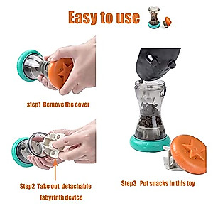 Aelflane Treat Dispensing Puzzle Toys for Small Dogs,Interactive Chase Toys,Slow Feeder,Perfect Alternative to Slow Feeder Dog Bowls to Improves Pets Digestion,Barbell-Shaped Dog Toys
