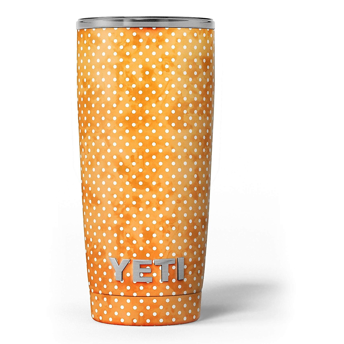 Design Skinz The Orange Grungy Watercolored Polka Dots - Skin Decal Vinyl Wrap Kit Compatible with The Yeti Rambler Cooler Tumbler Cups