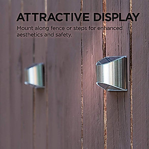 SOLUSTRE LED Outdoor Flood Lights Solar Pathway Light Solar Motion Sensor Light Solar Powered Flood Lights Solar Motion Detector Lights Solar Wall Light Stainless Steel Stair Light