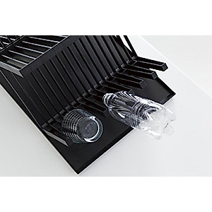 YAMAZAKI home 2608 Dish Drainer-Drying Rack for Kitchen Counters, One Size, Black