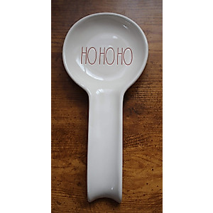 Rae Dunn HO HO HO in Christmas Red Large Letters LL 10 inch Spoon Rest. By Magenta.
