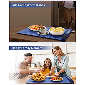 Gardon Electric Warming Tray, Upgraded Graphene Adjustable Food Warmer, 6 Temperature Settings, Silicone Food Warming Mat for Family Parties, Gatherings, Christmas Dinner, House Warming Gift Ideas