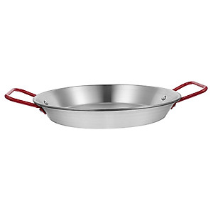 IMIKEYA Kitchen Supplies Stir Frying Pans with Steamer Enameled Steel Paella Pan Wok Frying Pan Cooking Pan Frypan Non Stick Fry Pan Stainless Cookware Non Stick Paella Pan Skillet Silver