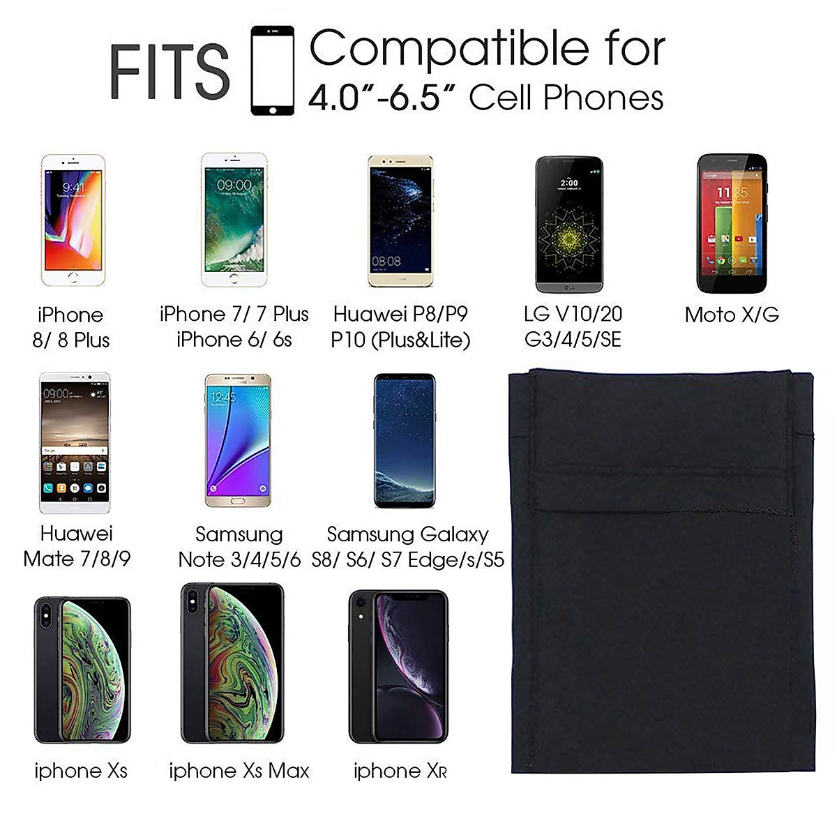 Ailzos Phone Armband Sports Running Armband Lightweight Arm Band Strap Running Phone Holder Pouch Sleeve for Exercise Workout for iPhone 8/7/6/5,Samsung Galaxy S9/S8/S7,Google Pixel, A-Black, M