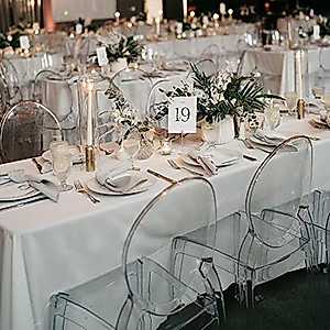 PlatolPro 6 Pack White Table Cloth Rectangle Table 60 X102 Inch White Table Cloths for Parties 6 Foot Manteles De Mesa De Tela para Fiestas Ideal for Wedding Receptions, Parties.（White, 6 Pack）