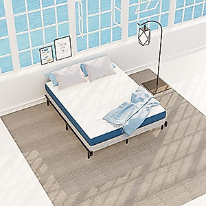 HOMUS Modern Metal Platform Bed Frame King, Heavy Duty Low Profile Bed Base - 3000lbs Capacity Support, Easy Assemble, Black