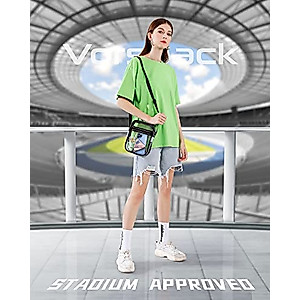 Vorspack Clear Bag Stadium Approved - PVC Clear Purse Clear Crossbody Bag with Front Pocket for Concerts Sports Festivals - Navy Blue