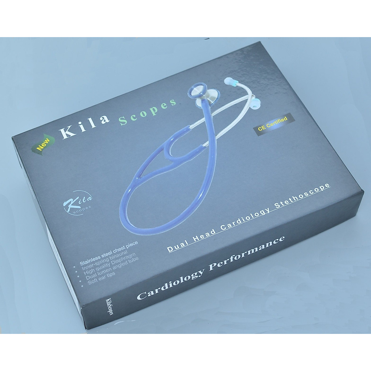 Kila Scopes Virtuoso Stethoscope - Professional Dual Head Cardiology & Diagnostic Stethoscope for Doctors and Nurses - with Accessories, K750 Sky Blue