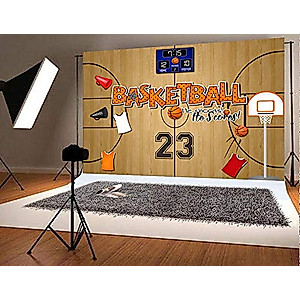 Art Studio 7x5ft Basketball Theme Photography Backdrops Basketball Sports Boy Kids Birthday Party Photo Background Star Jersey 23 Number Children Studio Booth Props Decor Banner Vinyl