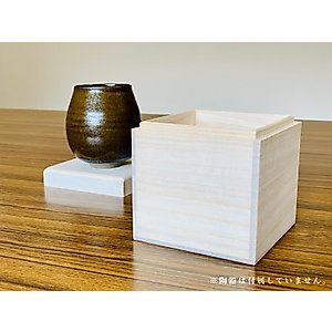増田桐箱店 Storage Case Paulownia Box, W106mm、D106mm、H112mm, Beige