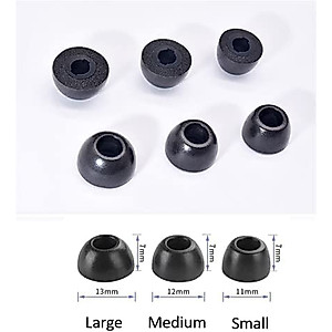 Zotech 3 Pairs Replacement Fit in Case Memory Foam Ear Tips for Beats Fit Pro Beats Studio Buds (S/M/L, Black)