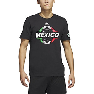 adidas Men's Mexico Ball Tee (Black, Large)