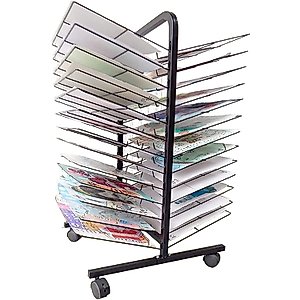 Art Drying Rack, 26-Tier Mobile Art Drying Rack with Wire Rack for Artwork, Drying and Printing Rack, Ideal for Schools and Art Clubs
