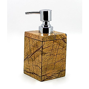 KLEO - Bathroom Accessory Set Made from Natural Green Stone - Bath Accessories Set of 4 Includes Soap Dispenser, Toothbrush Holder, Tumbler and Soap Dish