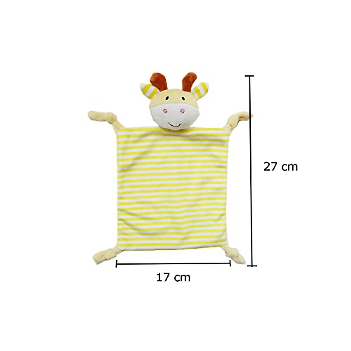 FOMUNI Baby Giraffe Security Blanket Soft Baby Lovey Animal Plush Blanket Unisex Lovie Gift for Toddler, Boys and Girls, 6.7 Inch X 9.84 Inch (Yellow)
