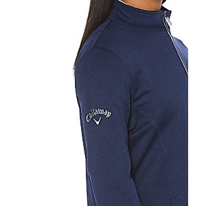 Callaway Women's Golf Full Zip Long Sleeve Fit Fleece Jacket, Blueprint Heather, Medium