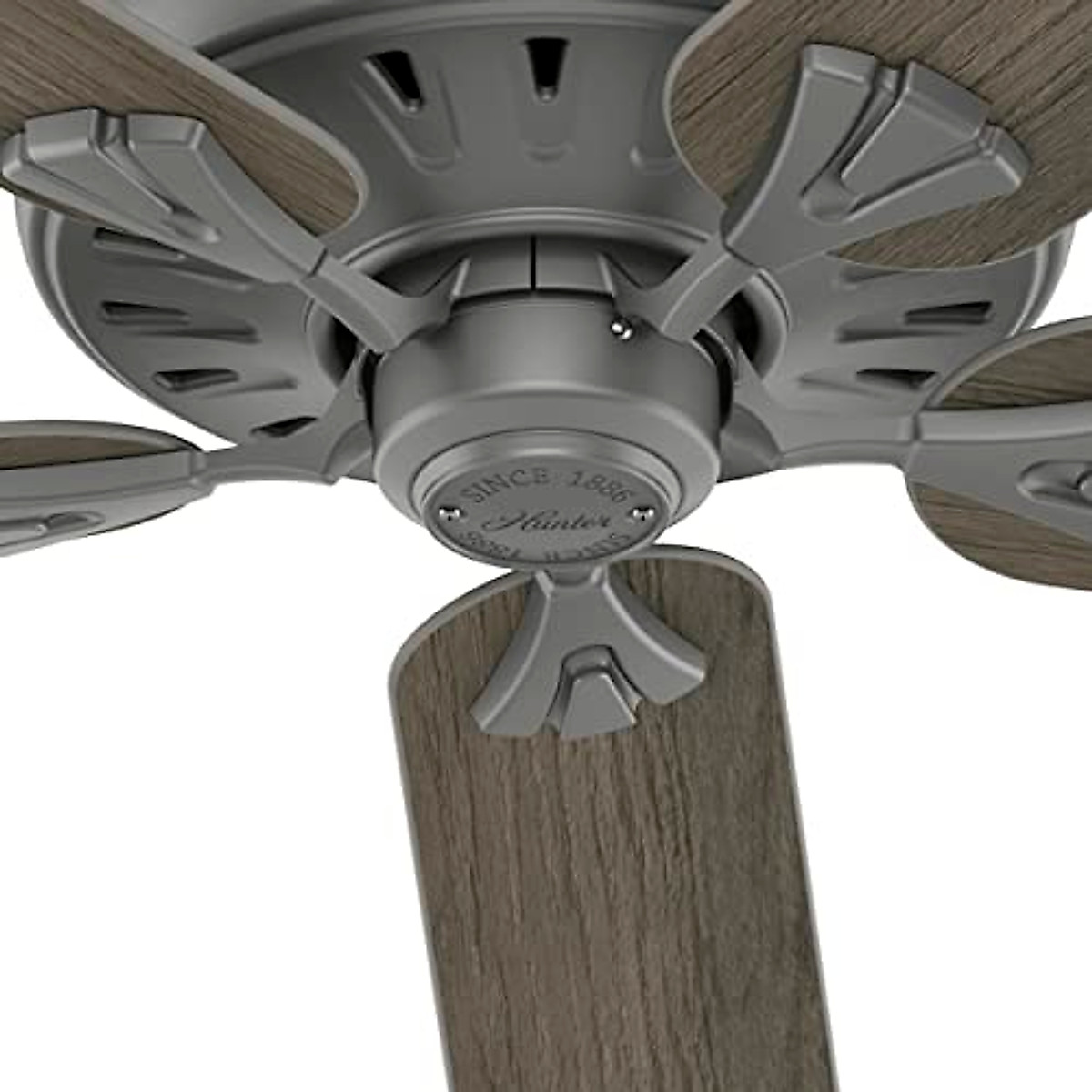 Hunter Fan Company, 51119, 60 inch Royal Oak Matte Silver Ceiling Fan and Handheld Remote