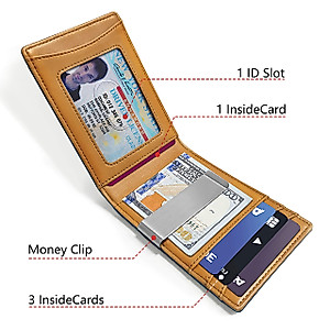 BULLIANT Slim Wallet Money Clip, Mens Front Pocket Wallet For Men 8 Cards 3"x4.25",RFID Blocking,Gift Boxed