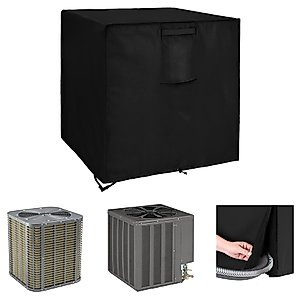WOMACO Air Conditioner Cover for Outside Units Waterproof AC Covers Outdoor Central A/C Evaporative Cooler Cover Airconditioner Protector for Winter Exterior (Black, 36"L x 36"W x 39"H)