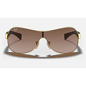 Ray-Ban RB3471 001/13 32M Arista/Brown Gradient Shield Sunglasses For Men For Women + BUNDLE with Designer iWear Eyewear Kit