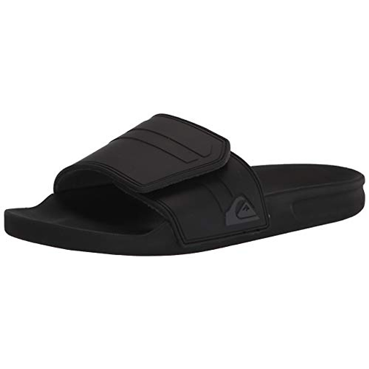 Quiksilver Men's Sandal, Black/Grey/Black Rivi Slide Adjust, 12