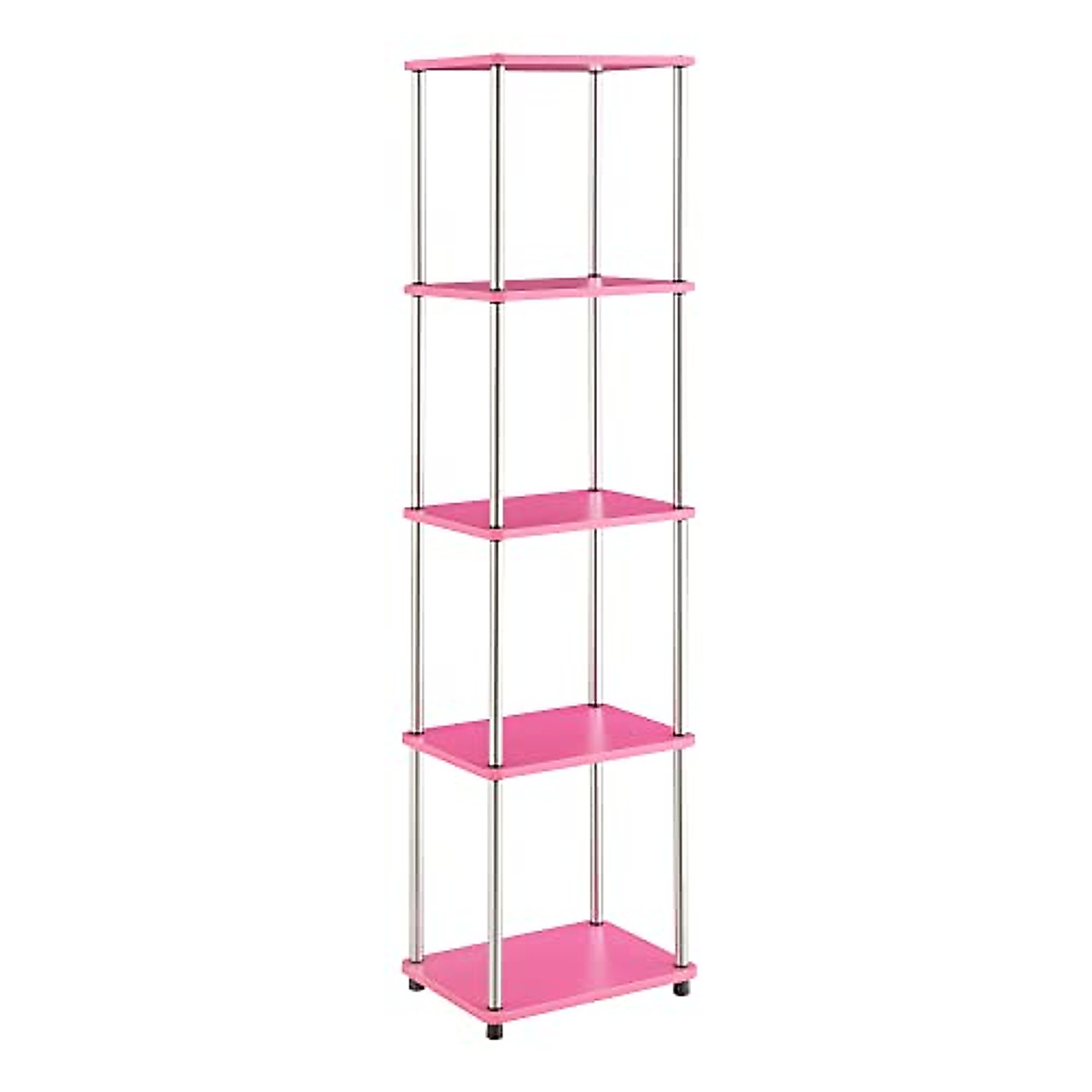 Convenience Concepts Designs2Go No Tools 5 Tier Tower, Pink/Chrome