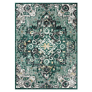 LUXE WEAVERS Moroccan Medallion Green 8x10 Area Rug